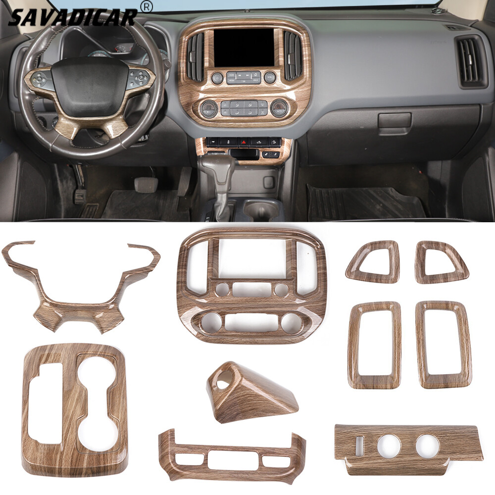 10x Wood Grain Center Console Dash Decor Cover Trim Kit For Chevy ...