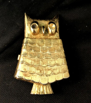 Avon Owl Brooch Pin Opens to Reveal Sachet Pocket, 2.25” X 1-3/8 ...