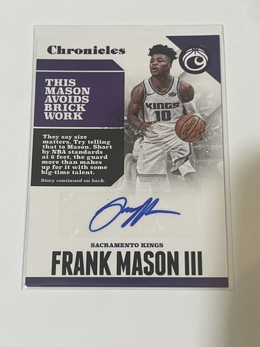 Frank Mason Autograph 2017-18 Panini Chronicles Purple #CA-FM3 (NM/MT ...