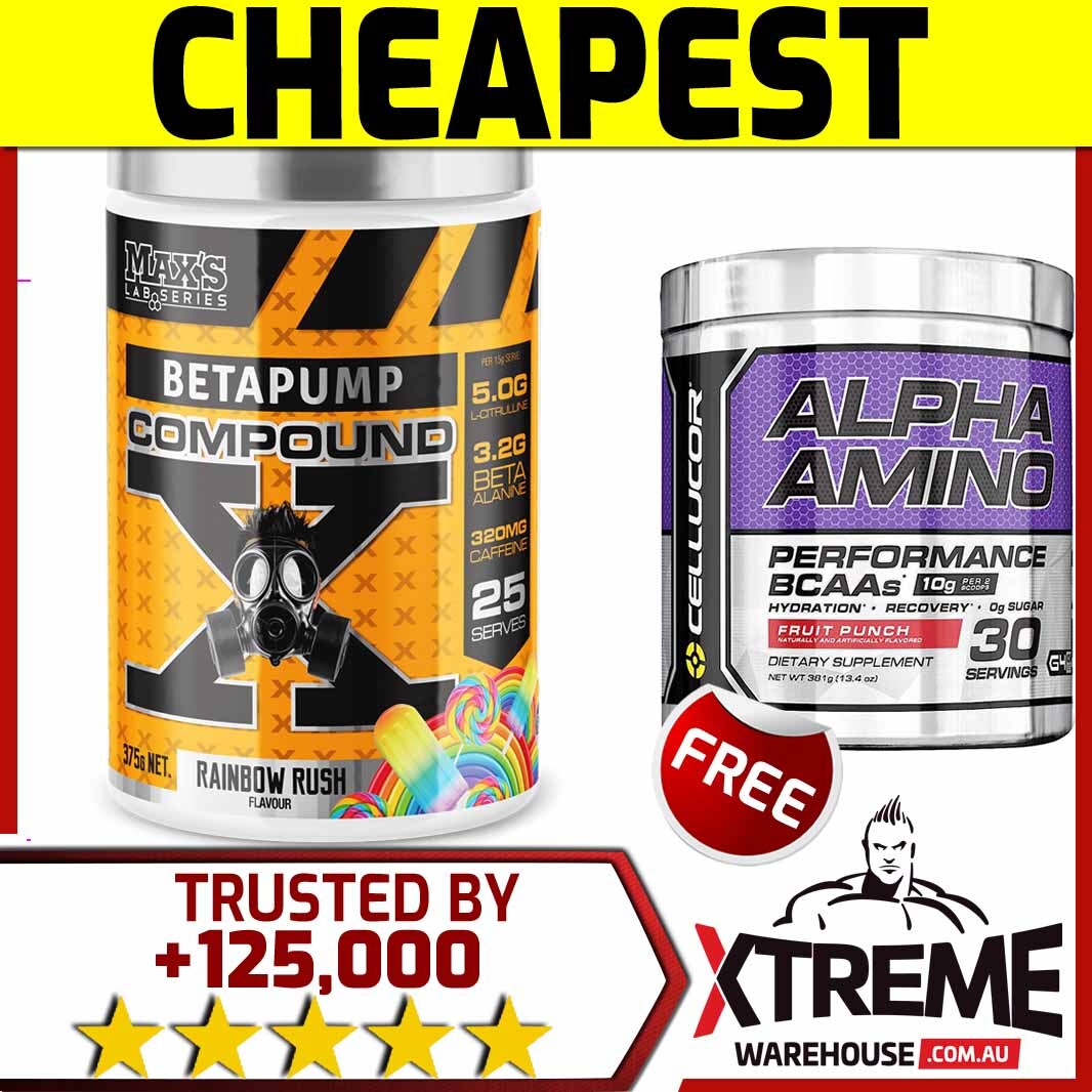 MAX'S LAB SERIES BETAPUMP COMPOUND X PRE-WORKOUT 25 SRV // BETA PUMP ...