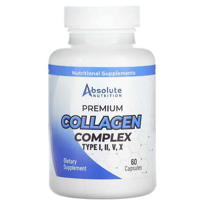 2 X Absolute Nutrition, Premium Collagen Complex, Type I, II, V, X, 60 ...