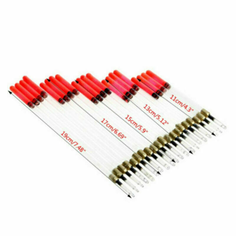 20PCS Mixed Unloaded Fishing Crystal Waggler Floats Clear Carp Coarse ...