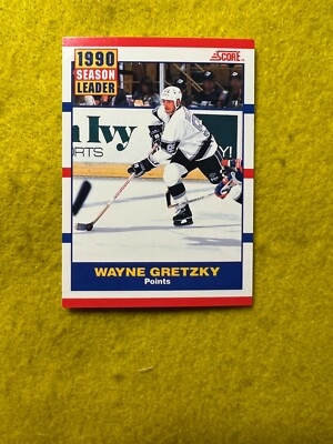 WAYNE GRETZKY , KINGS , 1990 SCORE NHL HOCKEY , SEASON LEADER POINTS ...