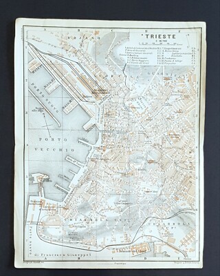 Antique Maps - Trieste Italy - 1911 | eBay