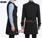Fashion Mens Two-piece Coat Windbreaker Trench Coat Long Vest Formal ...