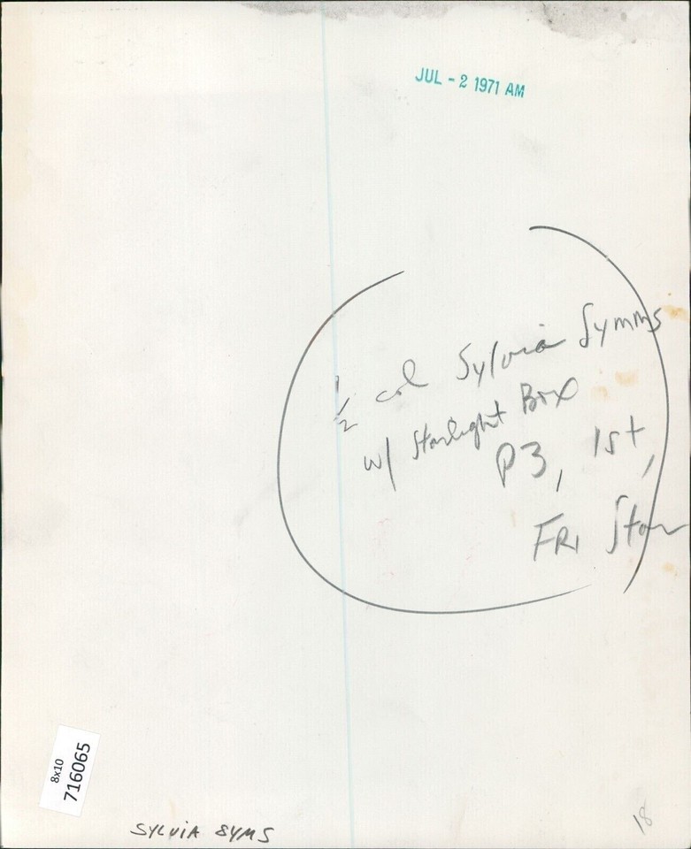 1971 Sylvia Syms AMERICAN SINGER Beautiful Star 8X10 Photo | eBay