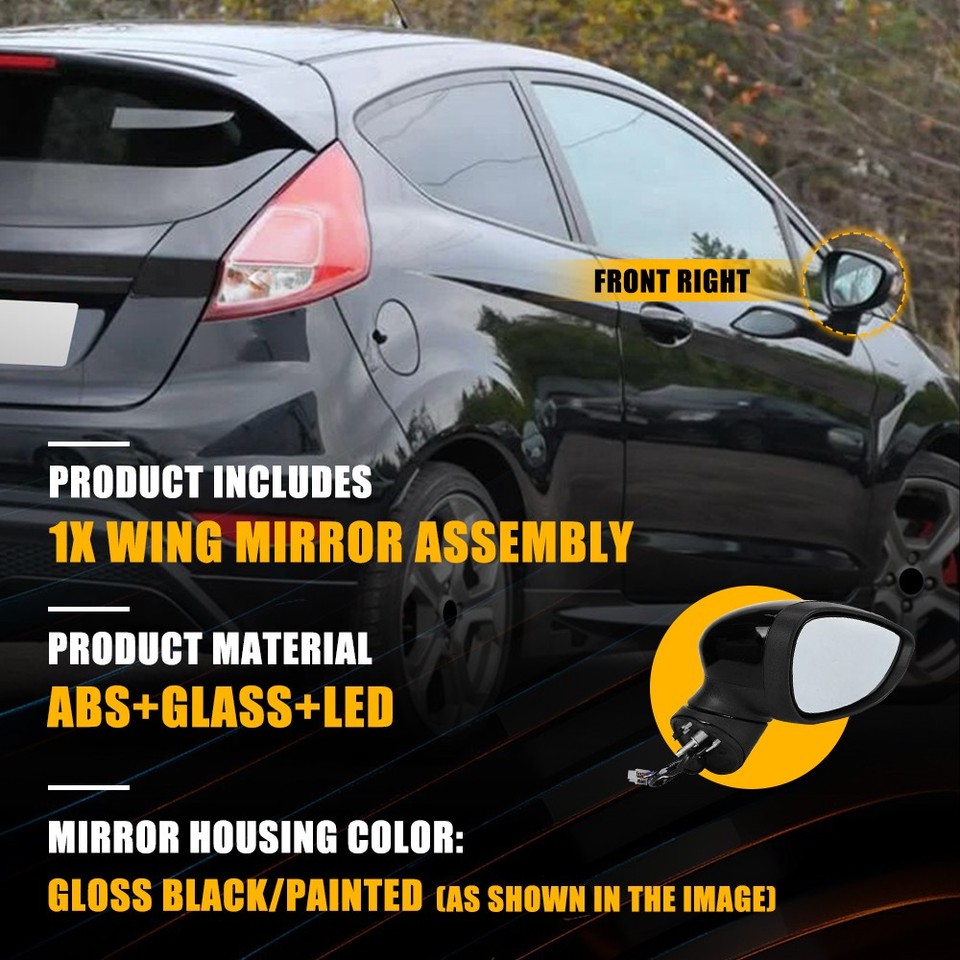 For Ford Fiesta MK7 2013-2017 1x Right Driver Side Electric Wing Mirror ...