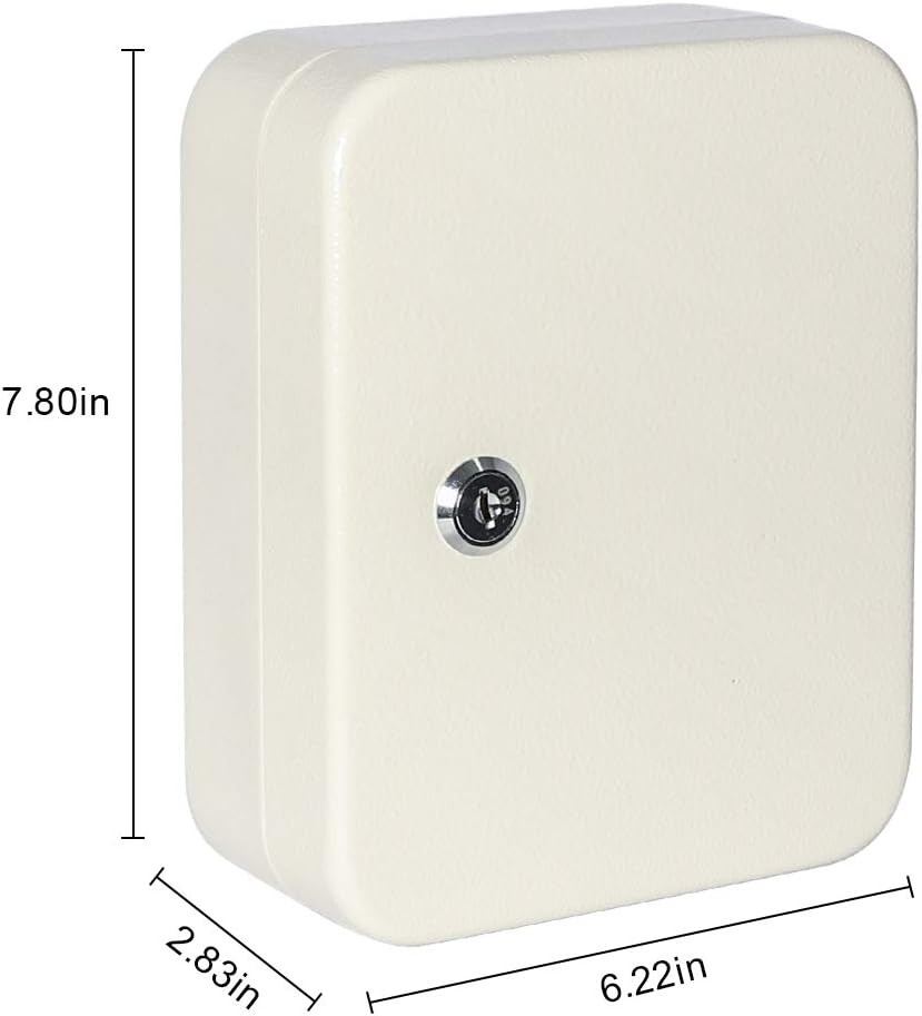 Security Metal Key Box with 20 Hooks, Large Adjustable Wall Mount Key ...