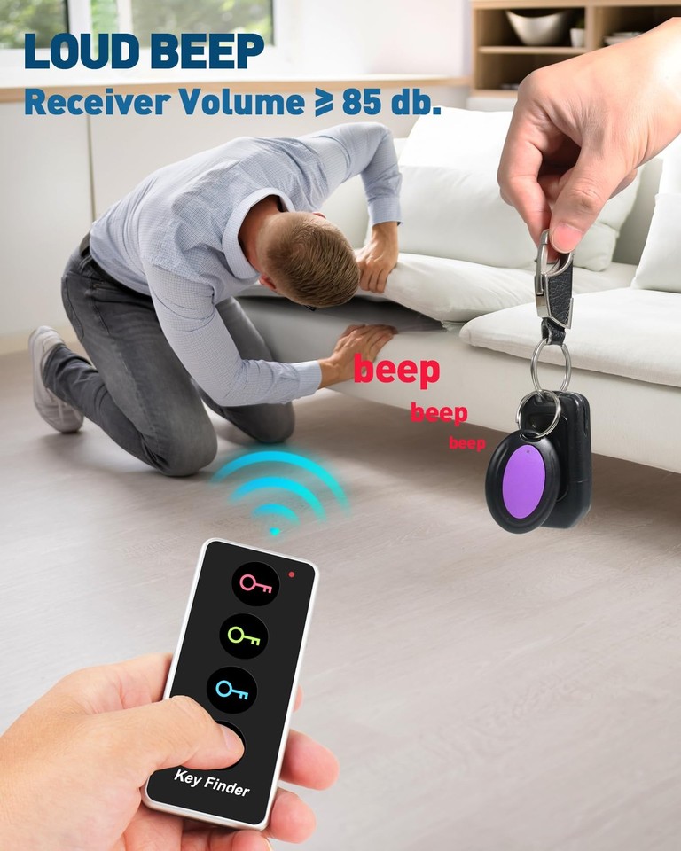 Midlocater Key Finder,85dB+ Item Locator Tags with 131ft. Working ...