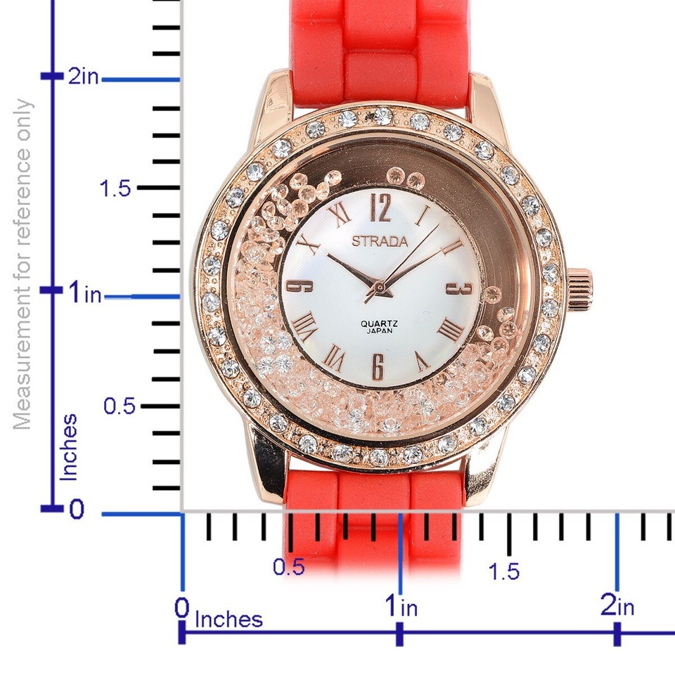 Strada Watch Womens Red Silicone Band SPLASH WATER RESISTANT | eBay