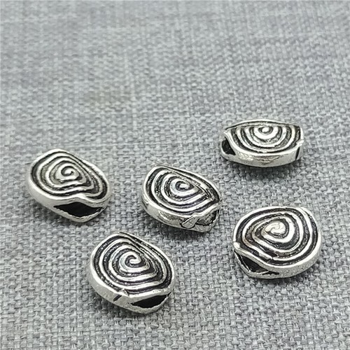 8pcs of 925 Sterling Silver Nautilus Swirl Coin Beads 2-sided for ...