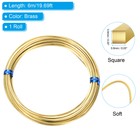 Soft Brass Wire, 1 Roll 20Ga/0.8x0.8mm 6m/19.69ft Square Craft Wire ...