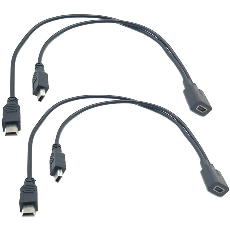 2 Pack USB 2.0 Mini 5-Pin Y Splitter Cable,Injection Molding USB 2.0 Mi ...