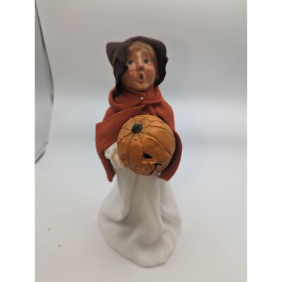 Byers' Choice Halloween Caroler Little Witch in White Dress with ...