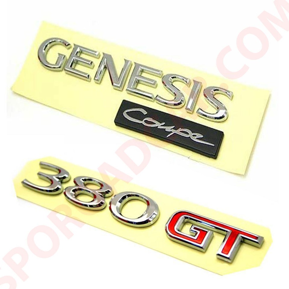 Genesis Coupe 380GT Chrome Rear Trunk Emblem 2P for 2009-2016 Genesis ...