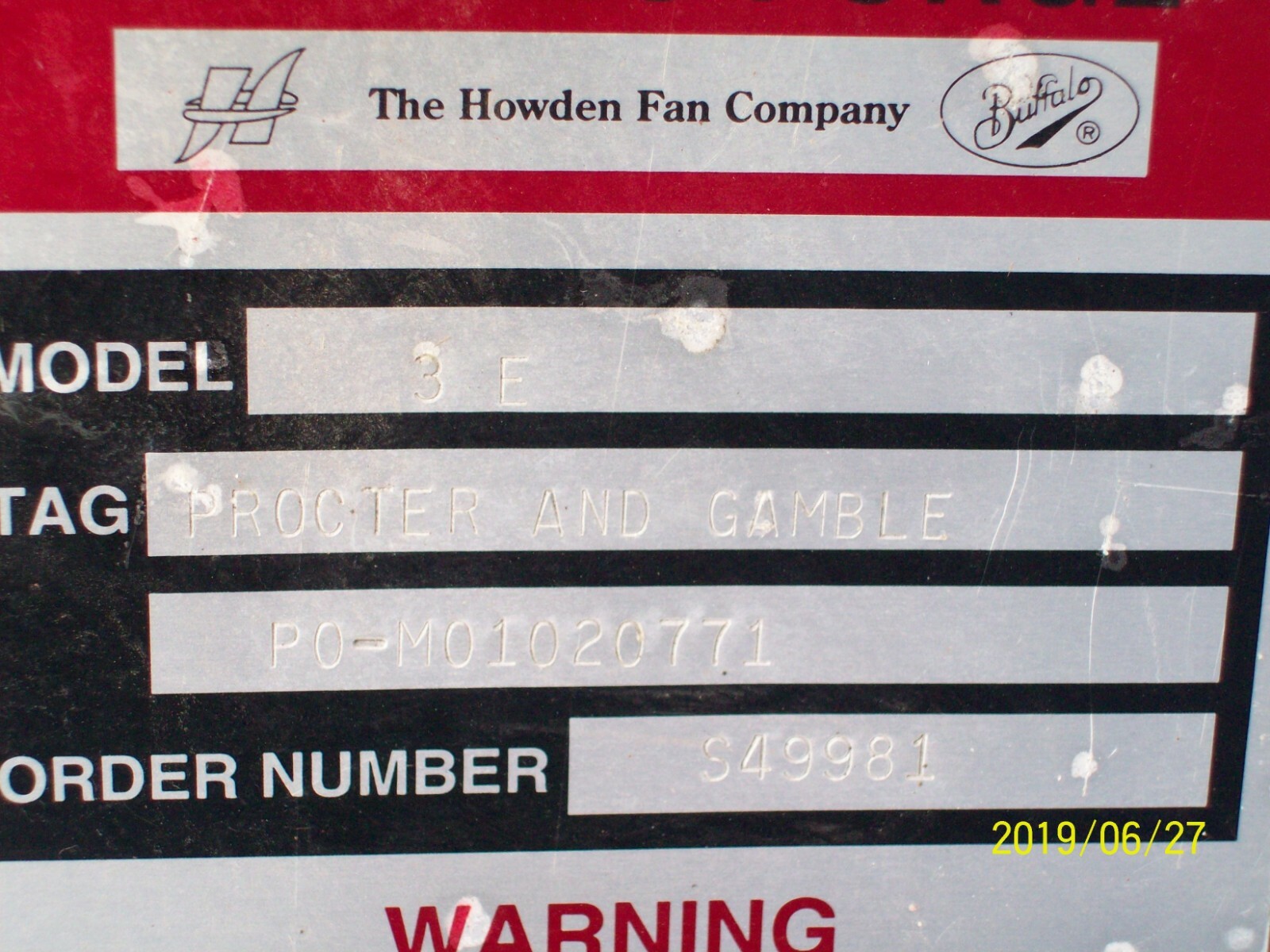 BUFFALO FORGE HOWDEN FAN 3E BLOWER with .5HP BALDOR MOTOR M7005A | eBay