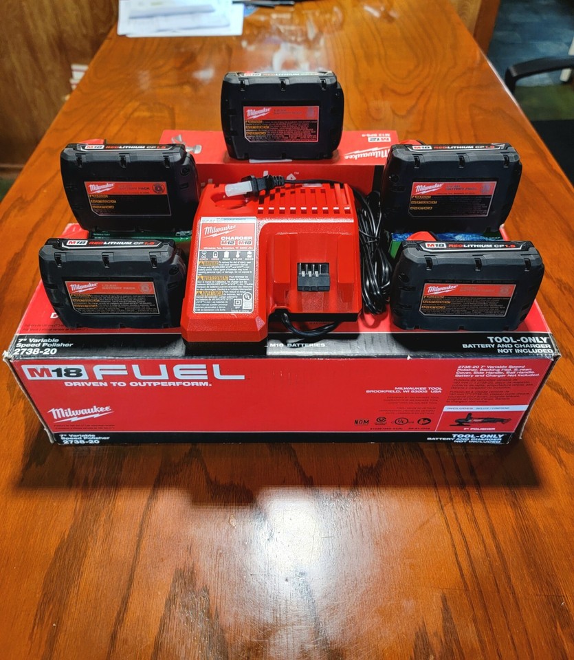 5X NEW OPEN BOX--Genuine Milwaukee M18 Batteries And NEW Charger ...