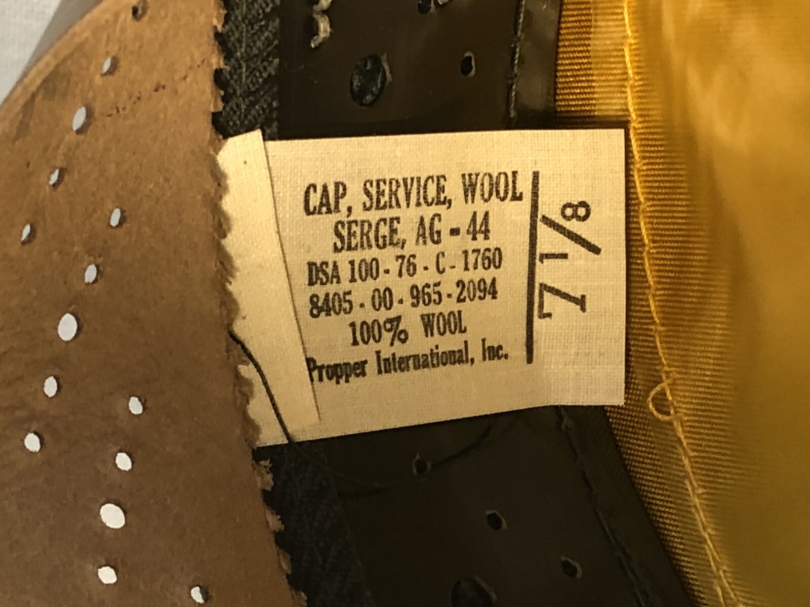 7-1/8 VIETNAM ERA MILITARY US ARMY CLASS A SERVICE DRESS COVER GARRISON ...