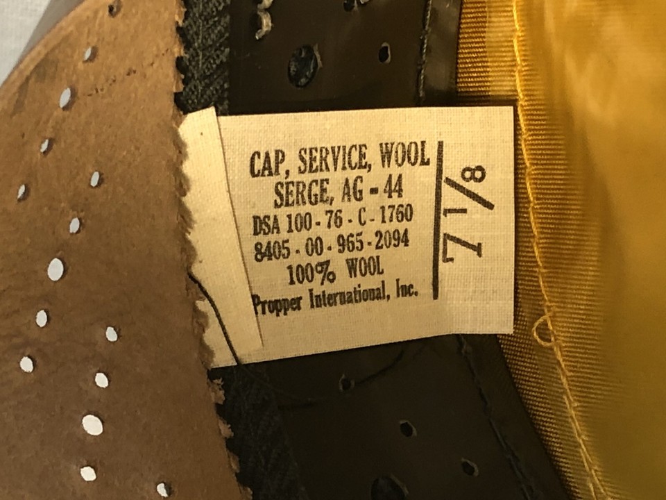 7-1/8 VIETNAM ERA MILITARY US ARMY CLASS A SERVICE DRESS COVER GARRISON ...