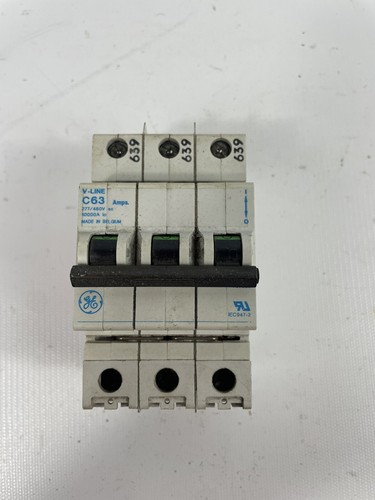GE General Electric C63 Amp Type C Circuit Breaker MCB 3 Phase Pole ...