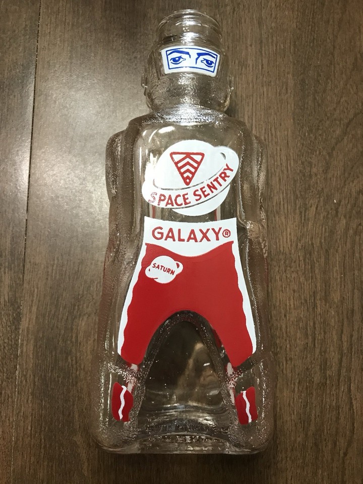 12 SPACEMAN ROBOT, COIN BANK BOTTLES, 1953 SCI-FI BOX FROM GALAXY SPACE ...