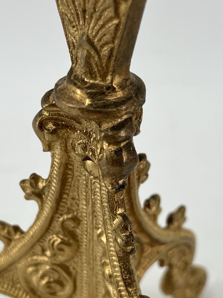 Vintage Ornate Standing Altar Crucifix Brass Metal 11” Catholic INRI ...