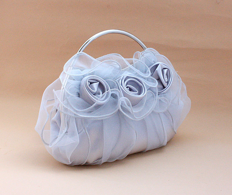 UK flower satin lace evening clutch wedding prom bridal bag purse ...