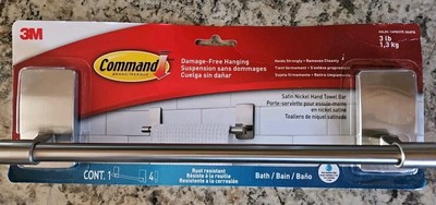 3M Command Towel Bar, Satin Nickel, BATH41-SN-ESF | eBay