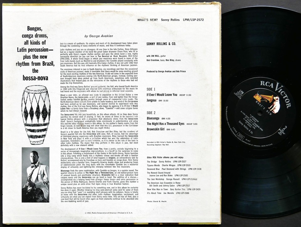 SONNY ROLLINS What's New? LP RCA VICTOR LPM 2572 US 1962 DG MONO Jim ...