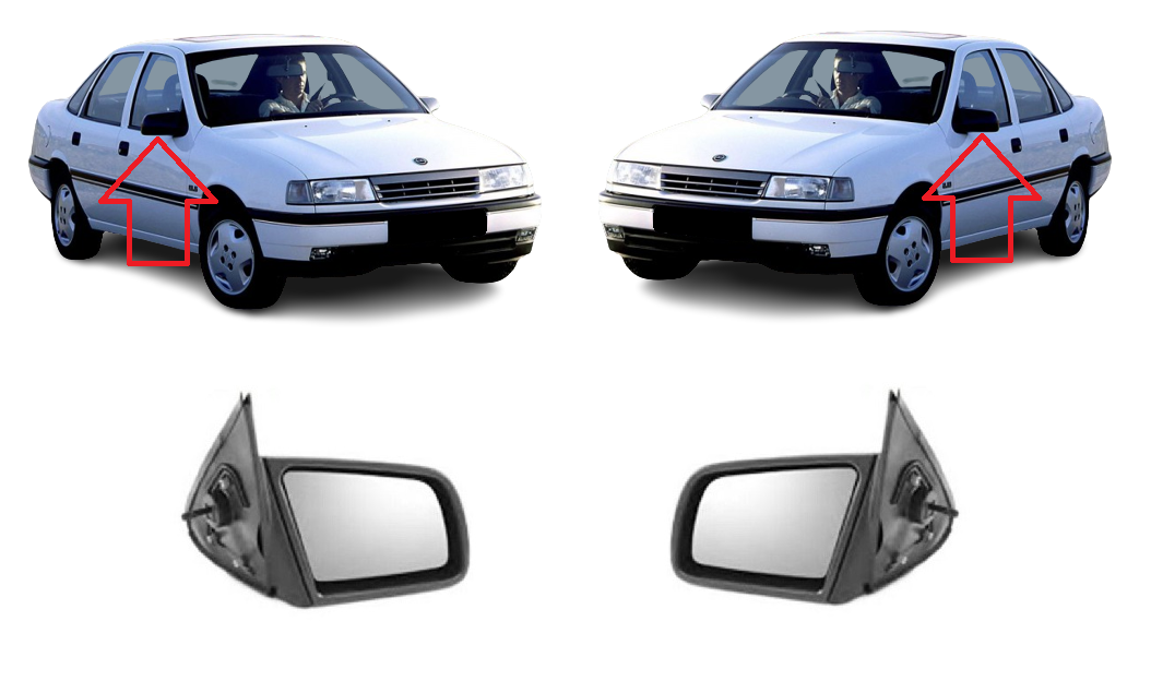 NEW FOR OPEL VECTRA A 1988 - 1995 WING MIRROR MANUAL GREY PAIR SET ...