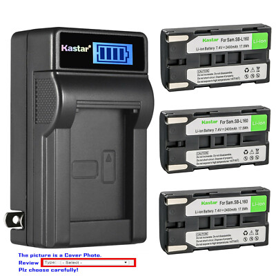 Kastar Battery LCD Wall Charger for Samsung SB-L160 & Samsung VP-L750 ...