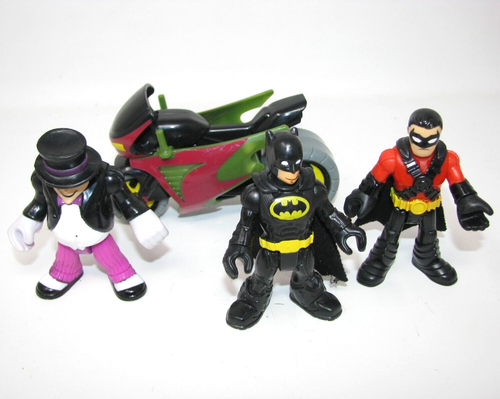 Fisher Price Imaginext DC Super Friends ROBIN BATMAN PENGUIN Figures ...