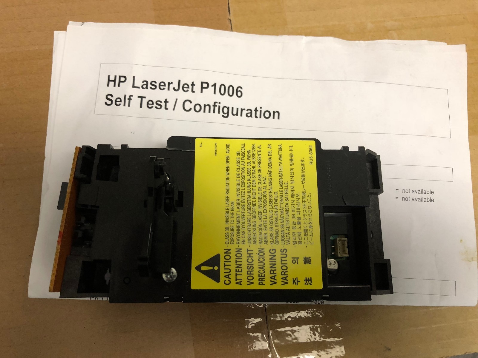 Rm1-4621 Laser Scanner Assembly for HP LaserJet P1006 Printers Rc2-2768 ...