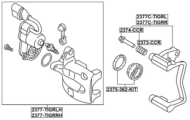 Rear Left Brake Caliper Assembly Fits Volkswagen 5N0615403 | eBay