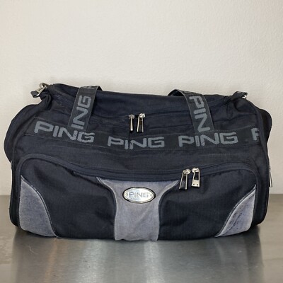 Vintage PING Canvas Golf Black Duffle Tote Gym Bag Carry Travel Bag ...