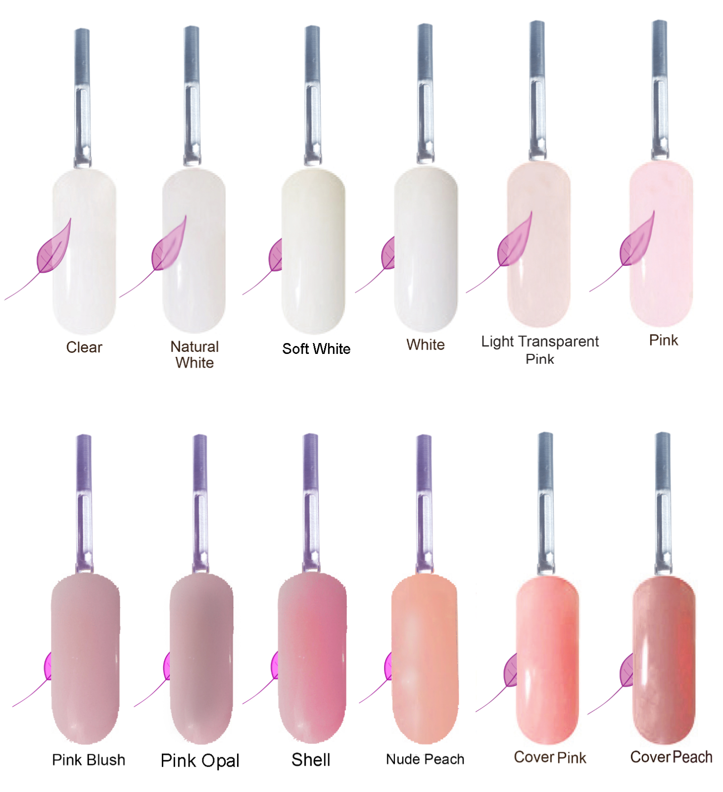 Nail Acrylic Powder Refill Bag Clear Peach Pink Nails Cover Koi nails ...
