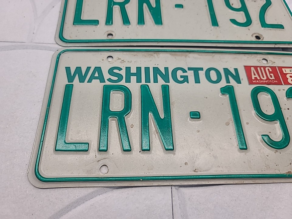 WASHINGTON 1986 1987 License Plates ORIGINAL **PAIR**. FREE SHIPPING ...
