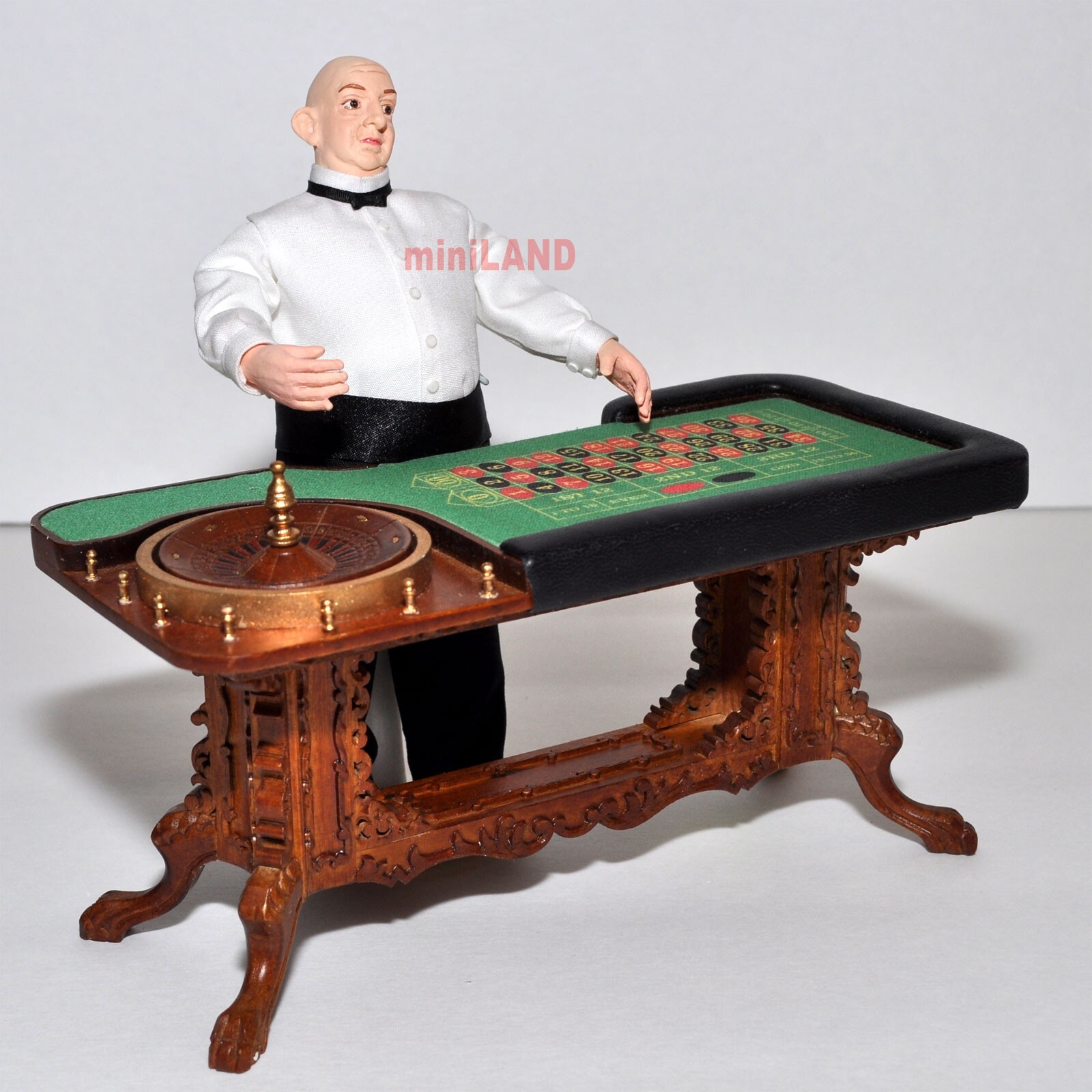 Miniature Roulette Casino Wheel play game for Dollhouse 1:12 scale ...