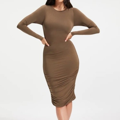 Good American Ruched Midi Dress | eBay