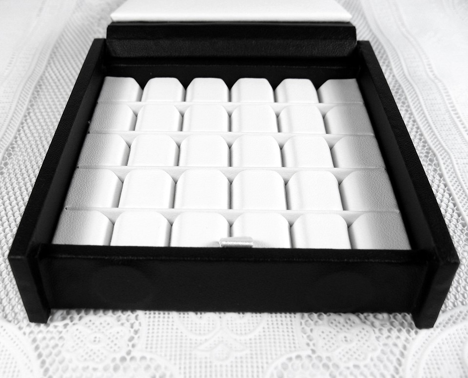 HIGH QUALITY GEM CARRY TRAVEL DISPLAY BOX SHOW GEMSTONE HOLDER 5 ROWS 5 ...