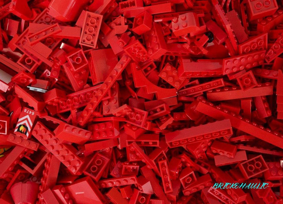Lego Red Color Sorted Bricks Pieces Plates Parts Bulk Assorted Lot | eBay