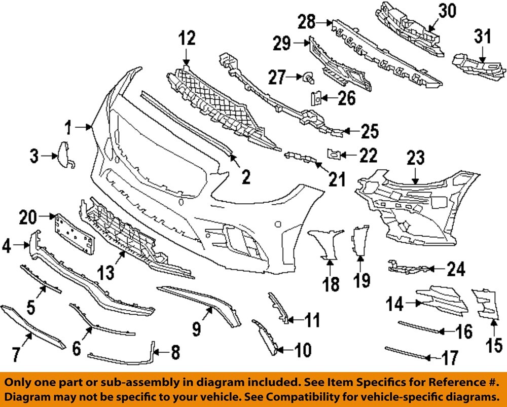 MERCEDES OEM 19-20 C300 Front Bumper Grille-Cover Support 2058855902 | eBay
