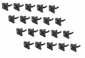 20 x KITCHEN PLINTH KICK BOARD CLIPS & BRACKETS SCREW FIXING 25mm BLACK ...