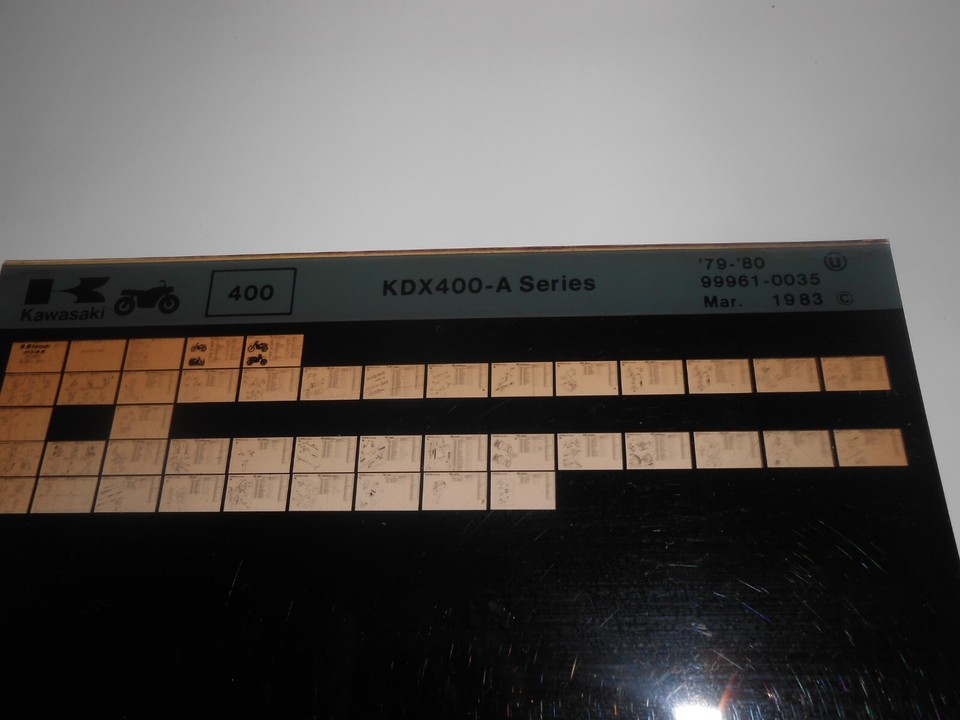 GENUINE OEM KAWASAKI 79 80 KDX 400 kdx A-Series PARTS LIST MICROFICHE ...