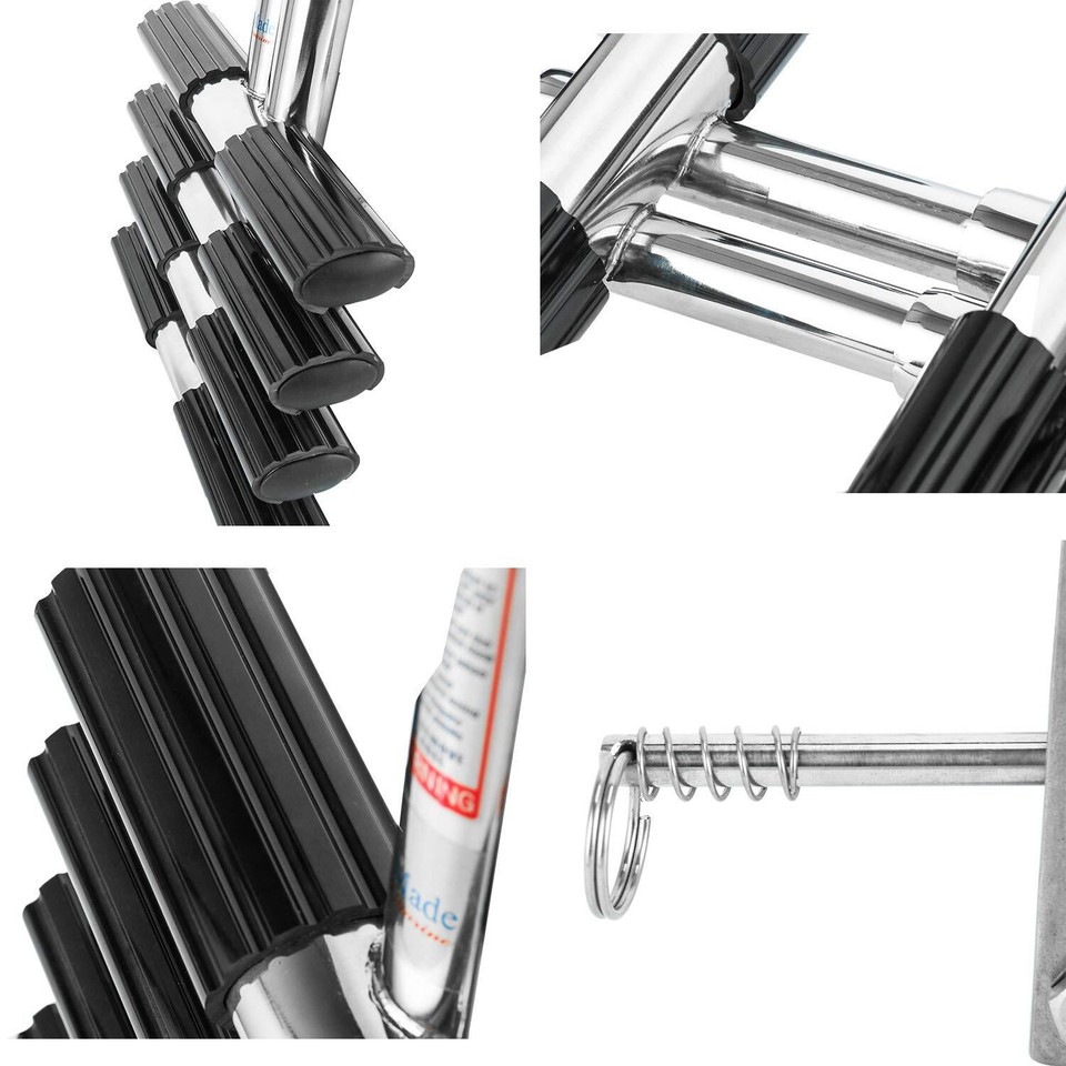 4 Step Dive Ladder Stainless Steel Telescopic Boat Ladder Dual Vertical ...