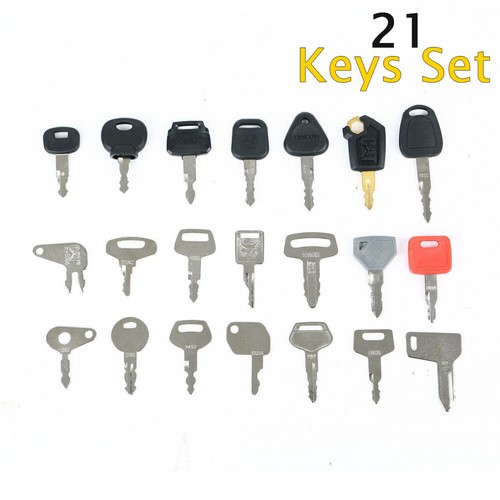 21 Excavator Plant Digger Keys Master Set BOBCAT KUBOTA HITACHI JCB ...
