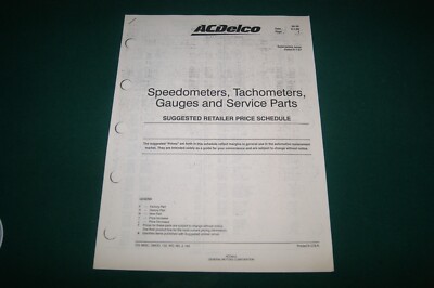 Copy of the AC-Delco Speedometer/tachometer/gauges retail price list ...
