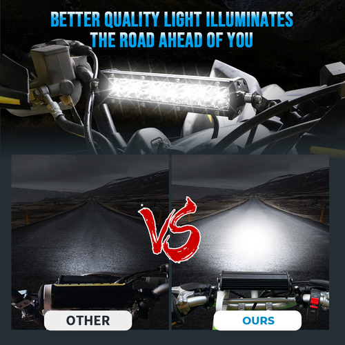 For Yamaha Kawasaki 7/8” Handlebar Headlight Plug-n-Play LED Bar Kit ...