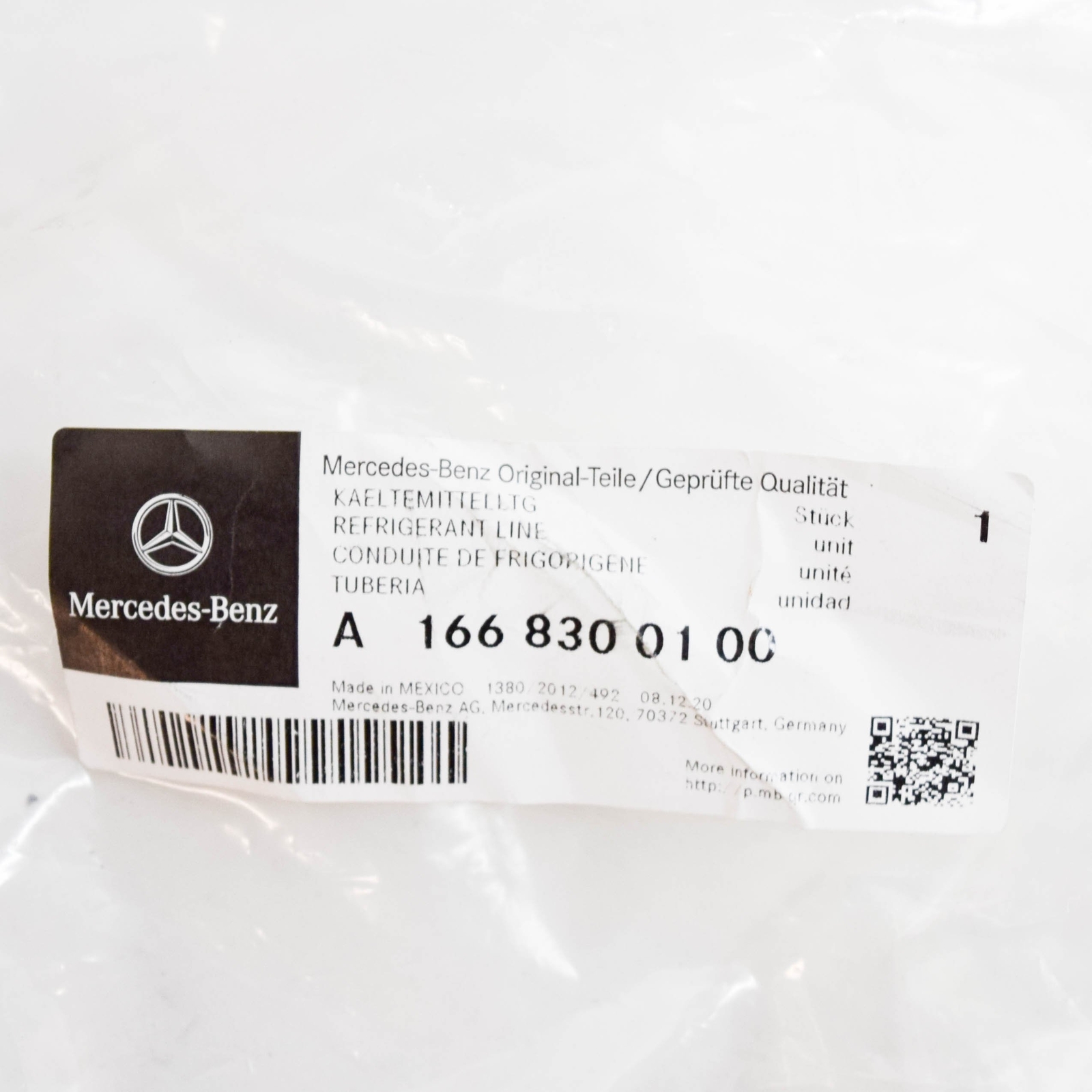 MERCEDES-BENZ GL-CLASS X166 Air Condition Hoses A1668300100 New Genuine ...