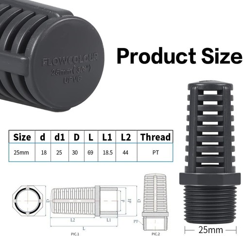 3/4 Inch Threaded Suction/Overflow Strainer, Screen Strainer 3/4 Inch(2 ...